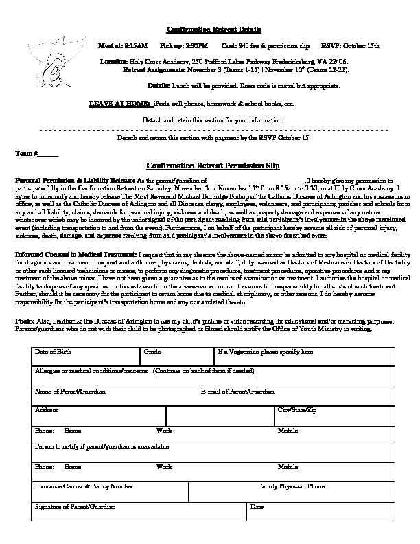Confirmation retreat (2019 Class only) – Saint Mary of the Immaculate ...