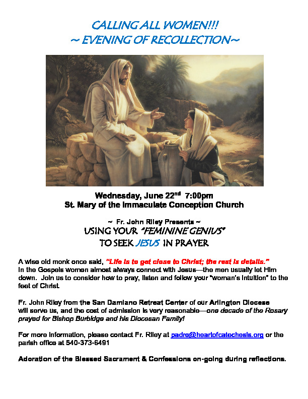 Women’s Retreat – Saint Mary of the Immaculate Conception Roman ...