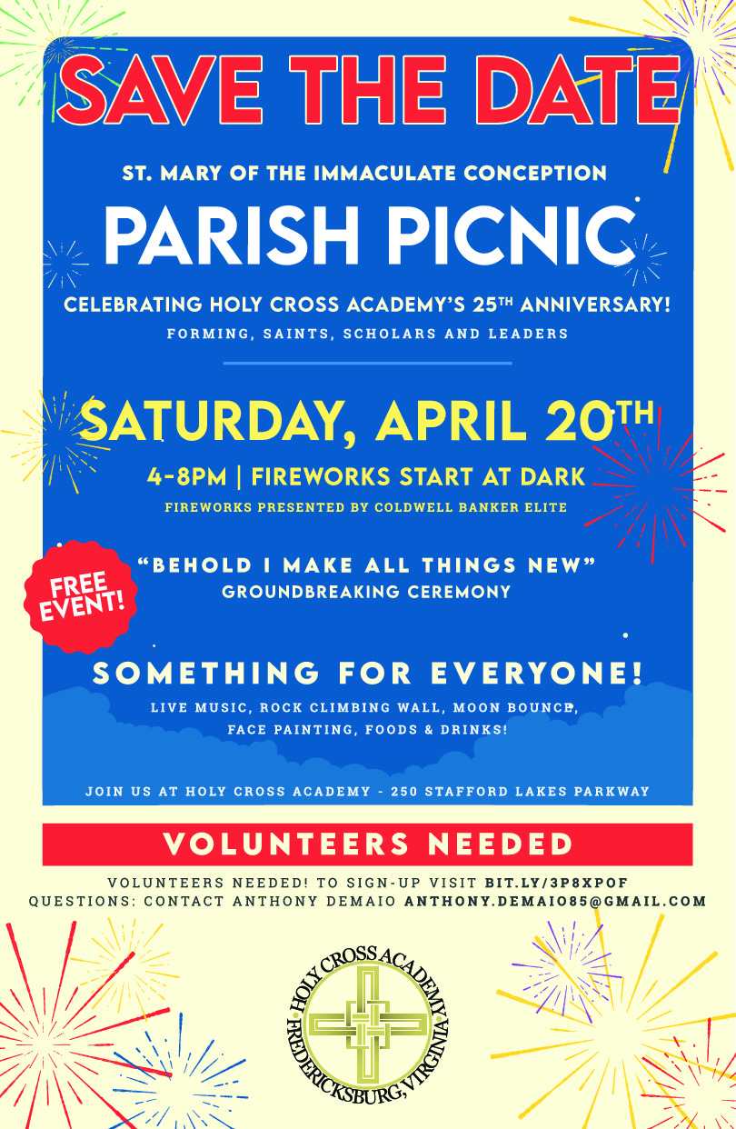 Save the Date! – Saint Mary of the Immaculate Conception Roman Catholic ...